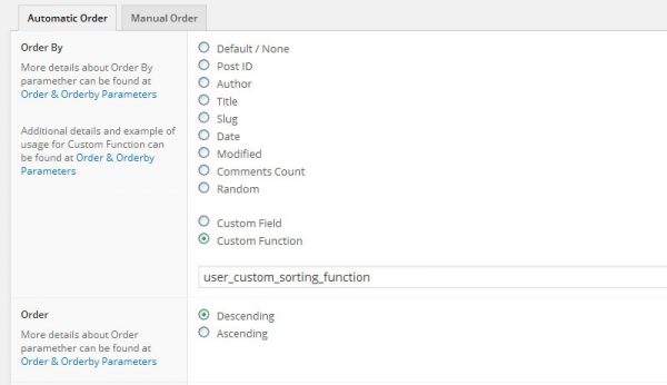 Applying Automatic Order For A Sort Through A User Function Callback Nsp Code 3265