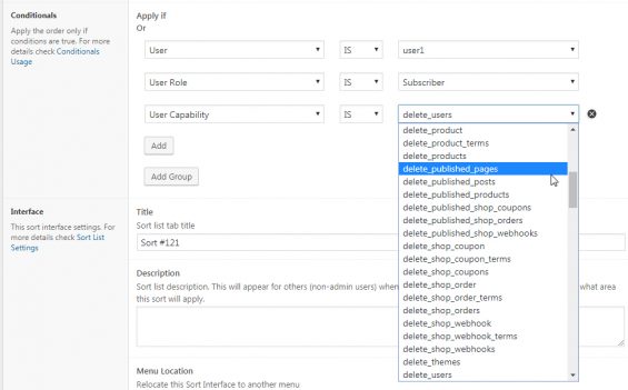 Applying Sorting When Specific Users Are Longed In